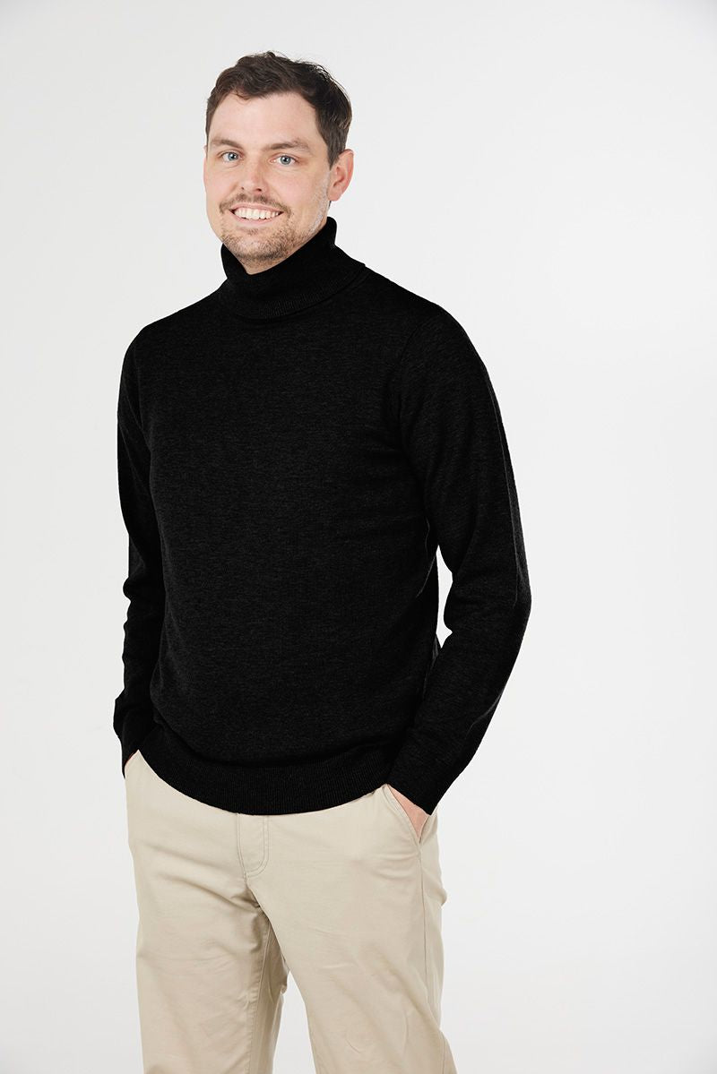 Roll Neck Pullover with Rib Basque – Salamanca Wool Shop